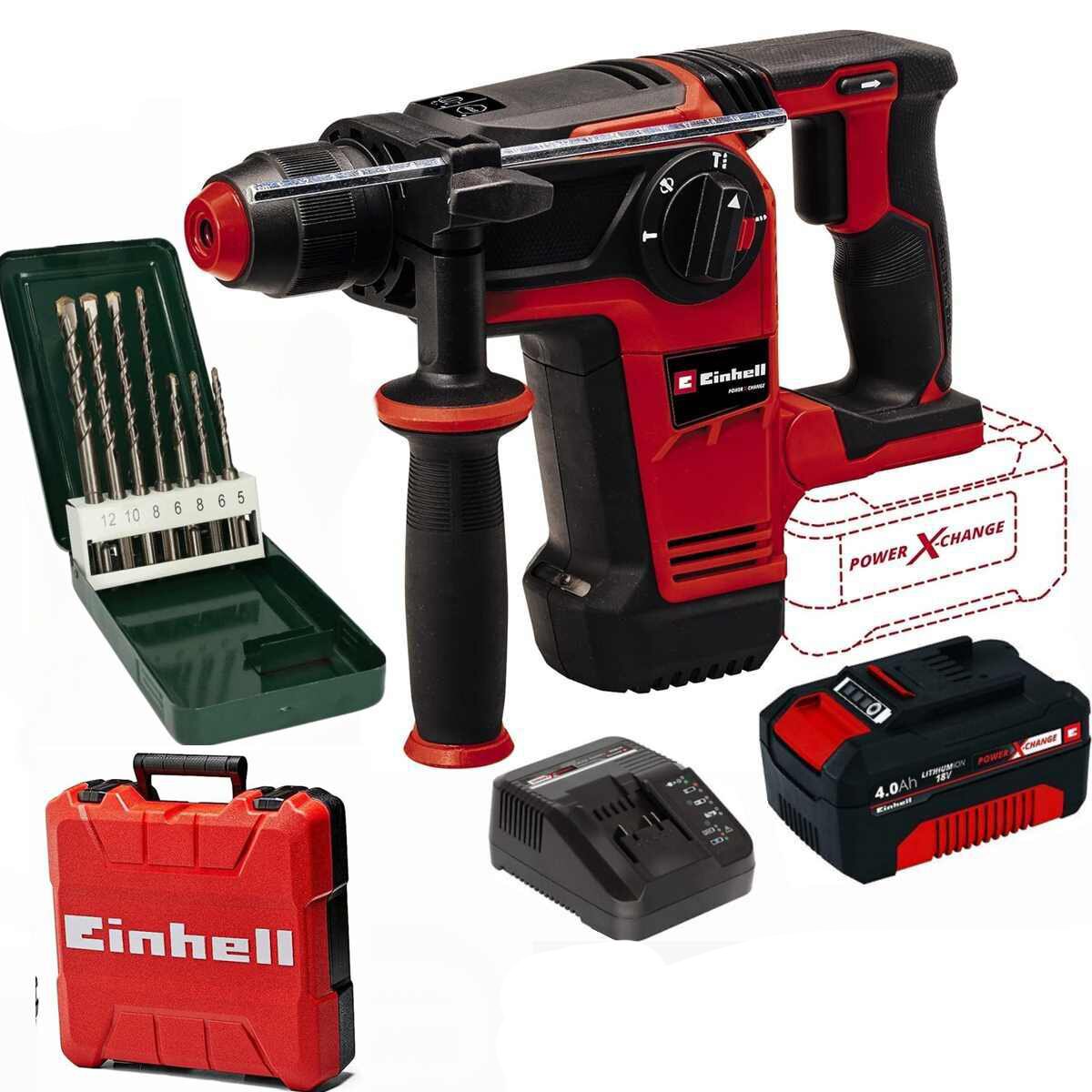 Einhell Professional Bohrhammer TP-HD 18/26 Li BL-18V Akku 4.0 Ah + K ...