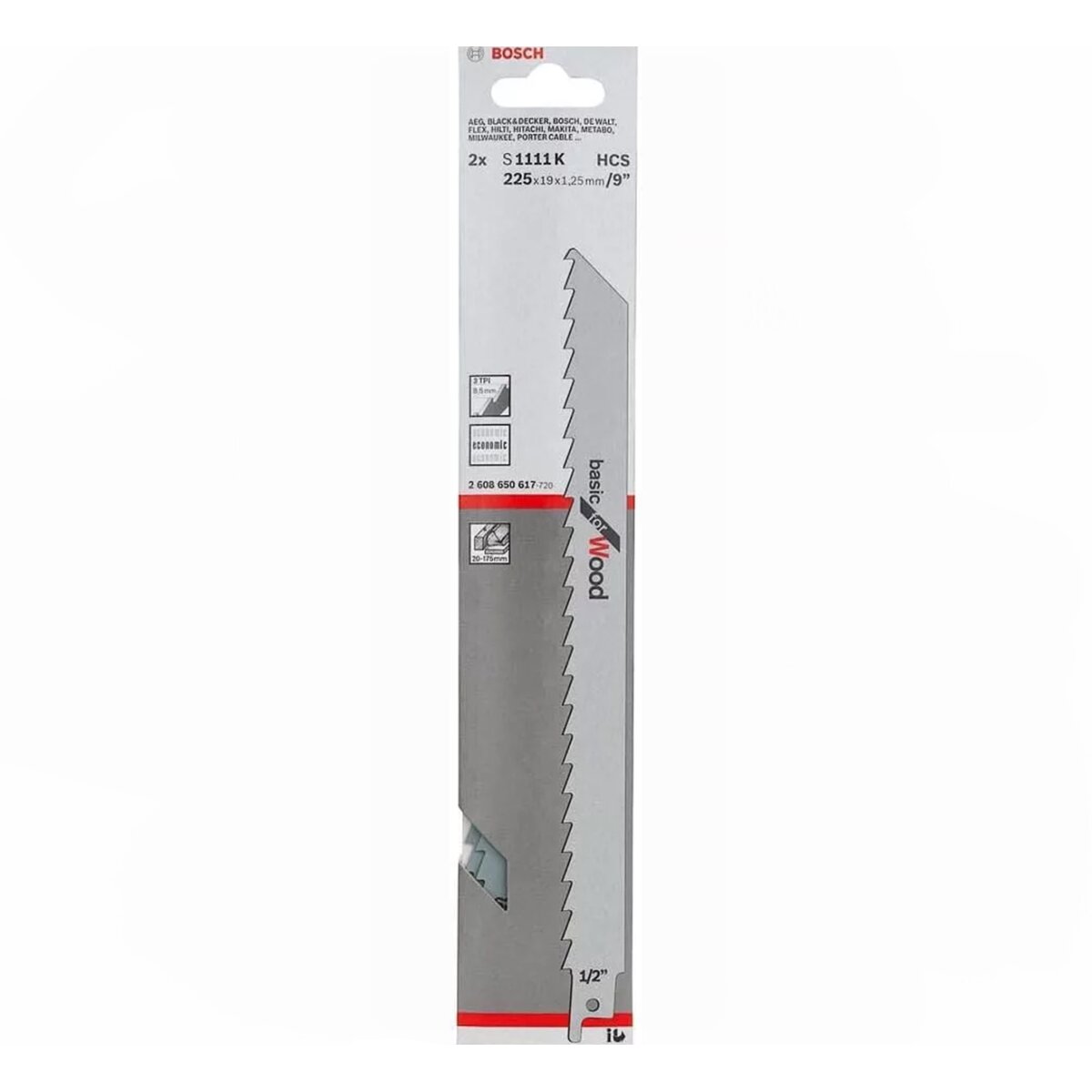 Bosch S1111K Basic for Wood Säbelsägeblatt - 2er-Pack, 6,99