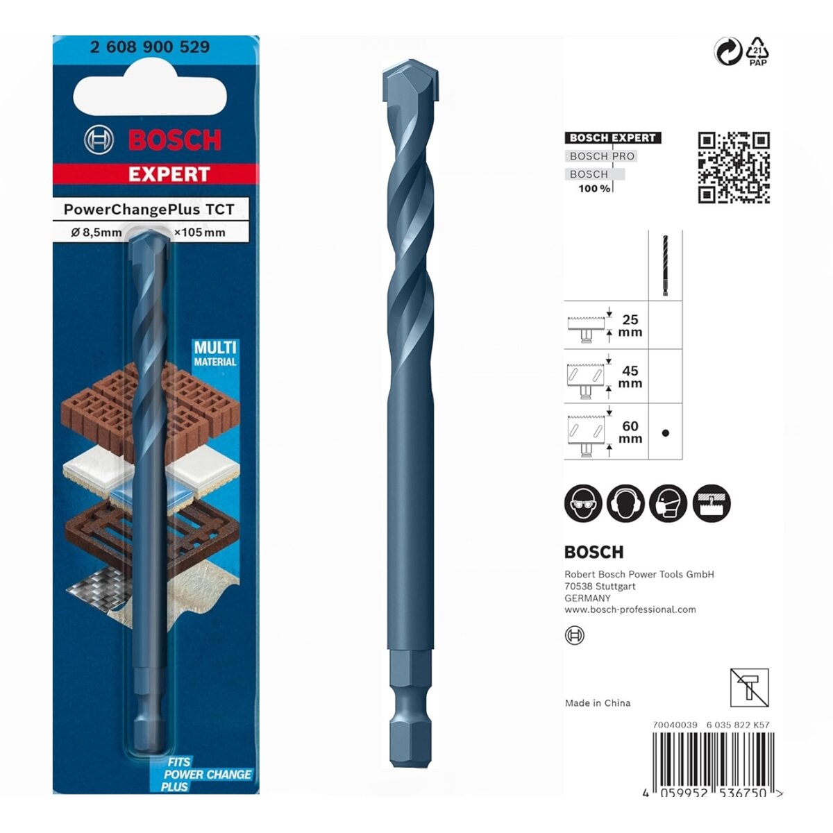 Bosch EXPERT Zentrierbohrer TCT, 8,5 x 105 mm Power Change Plus, 8,99