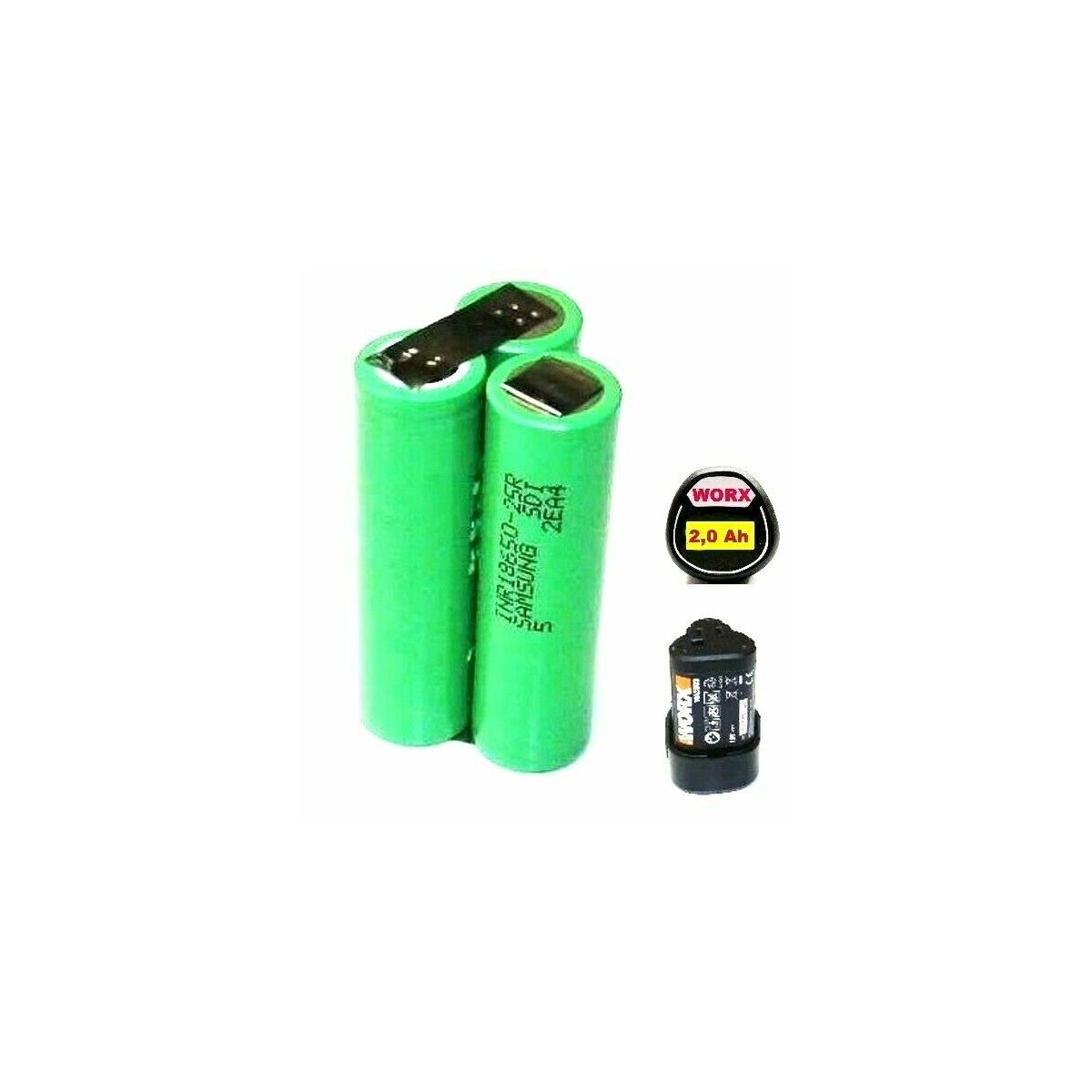 Tauschpack für WORX Akku 12 V Li mit 2 Ah 2000 mAh WA3503, 25,60