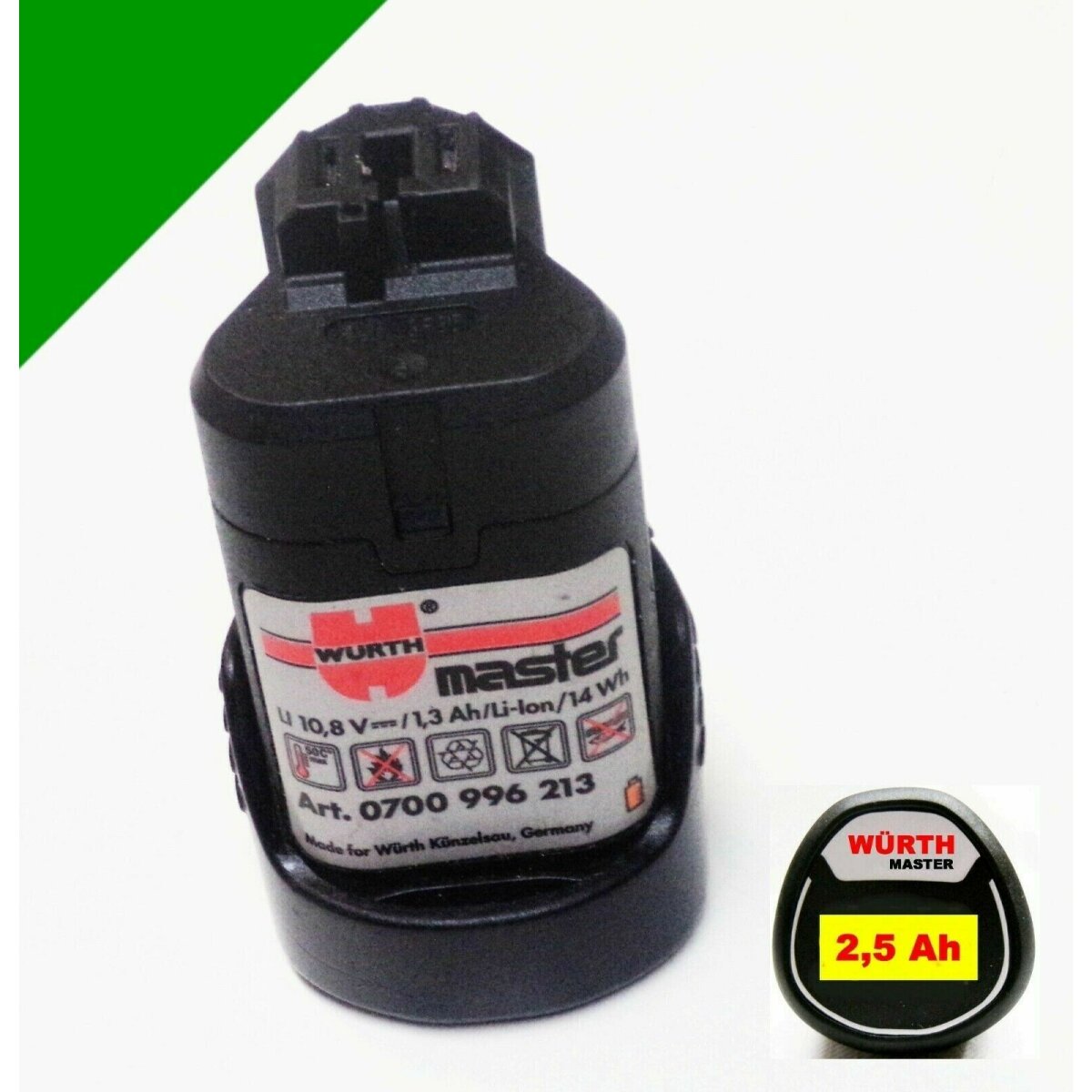 Original Würth Master Akku 10,8 V 2,5 Ah Li 0700 936 213 -- 2500 mAh ...