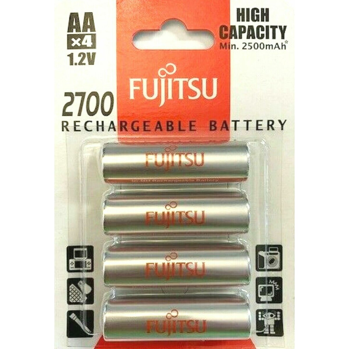 4x Fujitsu Panasonic AA Akku 1,2 V 2700mAh HR3UAEU im Blister 2 x 2 A ...