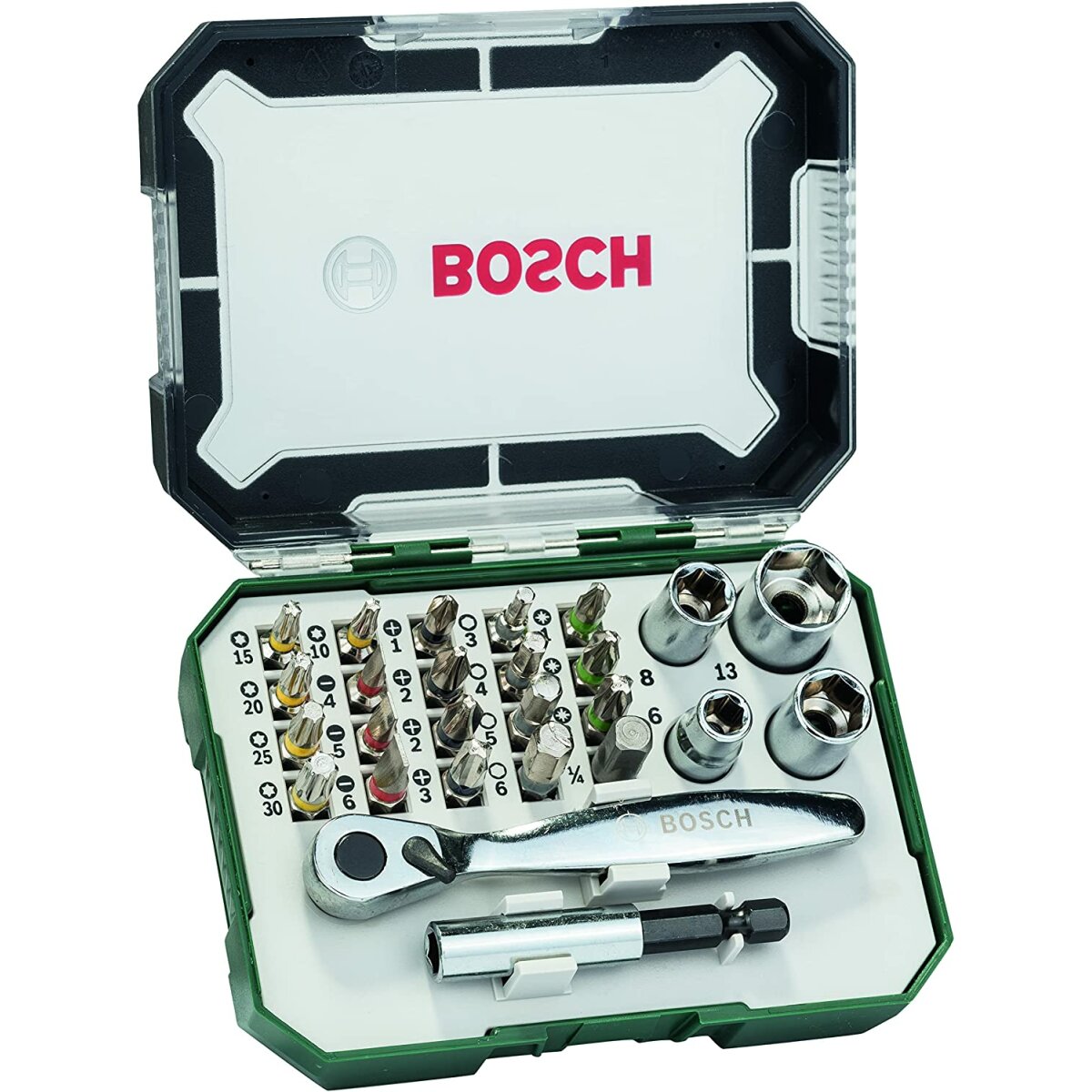 Bosch Schrauberbit- und Ratschen-Set 26tlg - 2607017322 Steckschlüsse ...