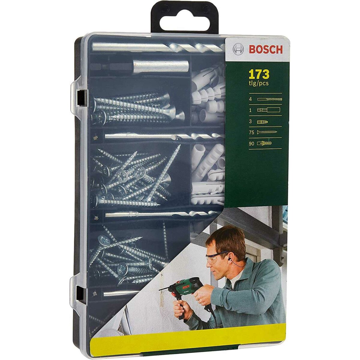 Bosch 173 tlg. Befestigungs Set (Dübel, Schrauben, Steinbohrer Ø 5-8 ...