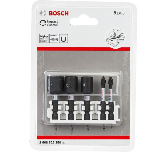Bosch Professional 5tlg. Schrauberbit und Steckschlüssel Set (Impact ...