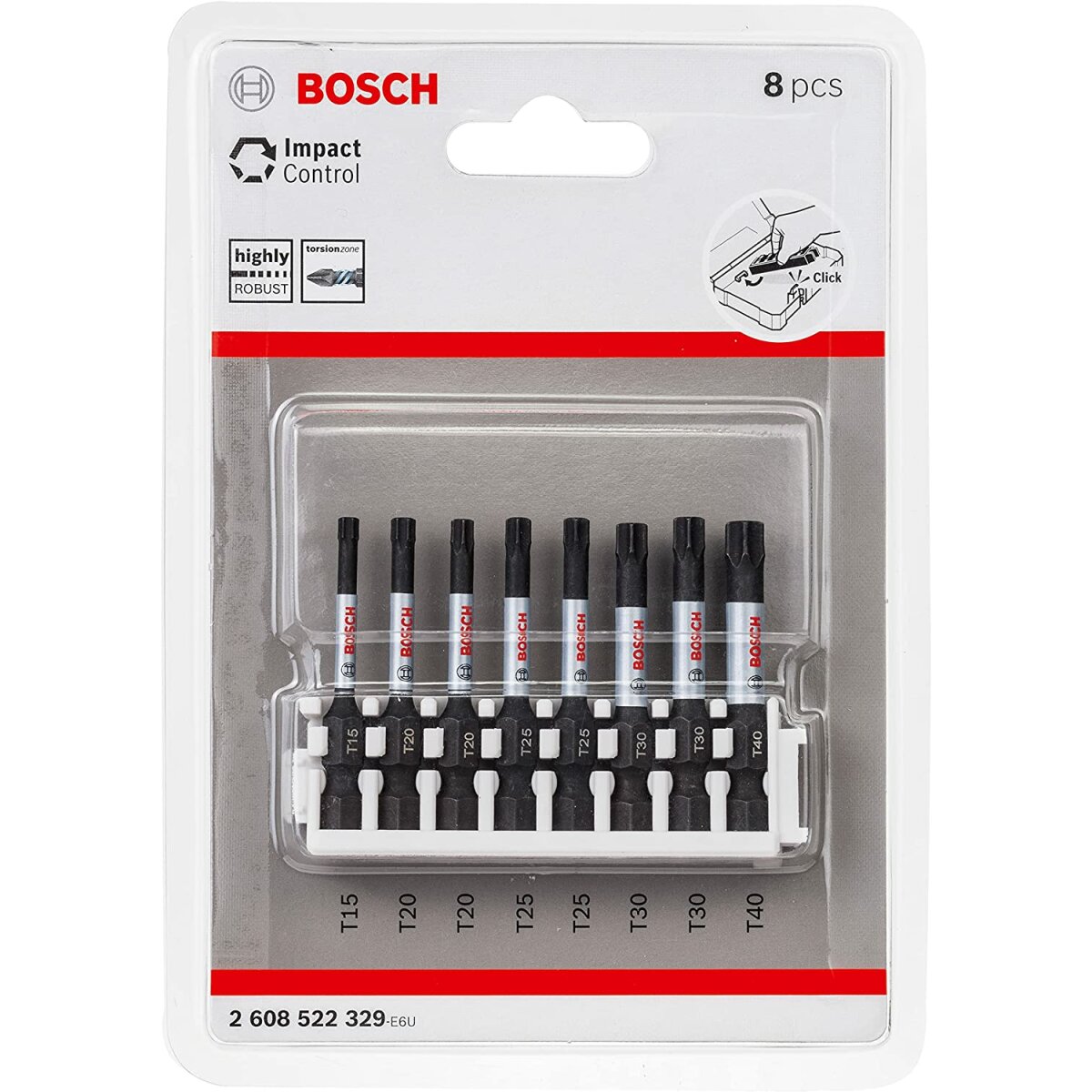Bosch Professional 8tlg. Schrauber Bit Set Torx Impact Control, T Bit ...