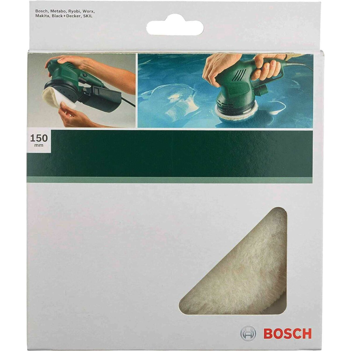 Bosch Lammwollhaube für Exzenterschleifer, 150 mm mit Klettsystem, 9,89