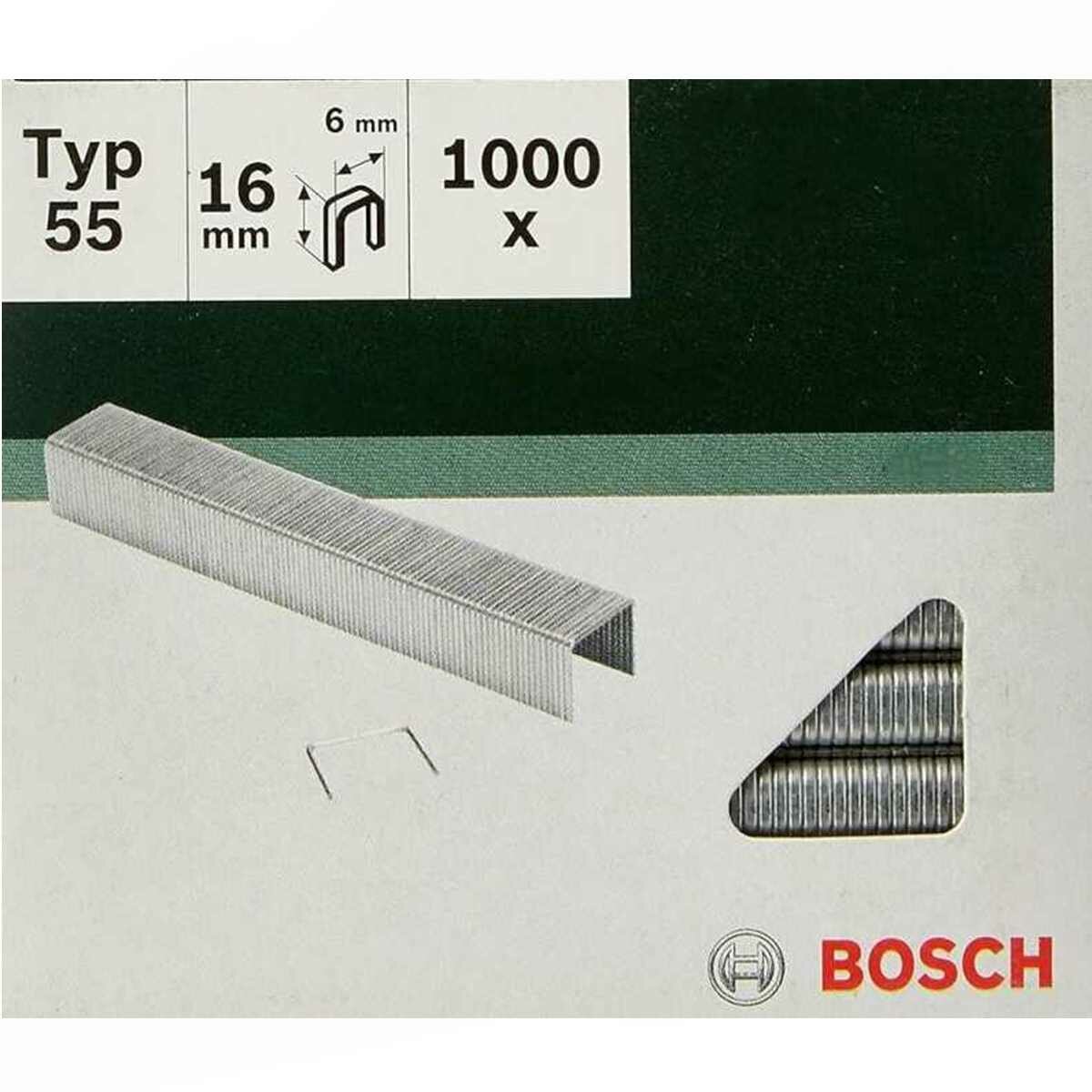 Bosch Klammern Typ 55 - 6 x 1.08 x 16 mm 1000 Stk.2609255827, 4,99